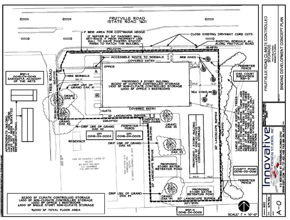 Proposal for three-story self-storage facility on Fruitville Road ...